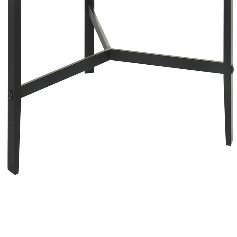 Latitude Run® Zailie 36 Inch Round Coffee Table, White Faux Marble Design, Interlocked Legs ...